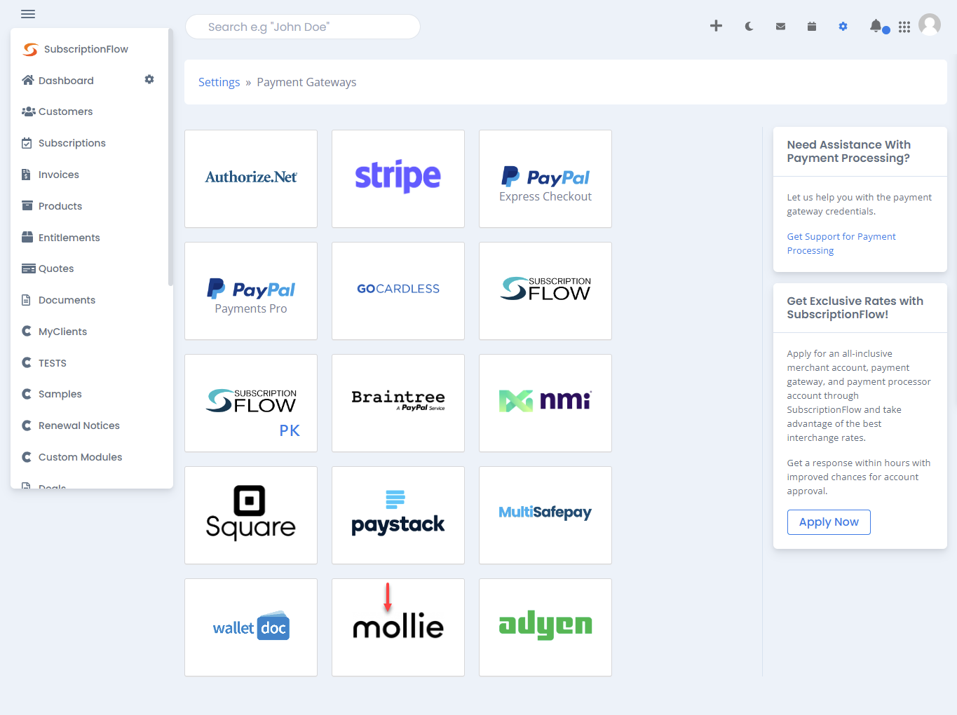Mollie – SubscriptionFlow