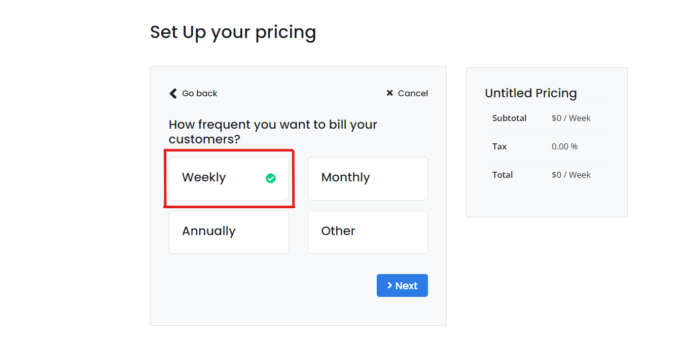 Per Unit Pricing – SubscriptionFlow
