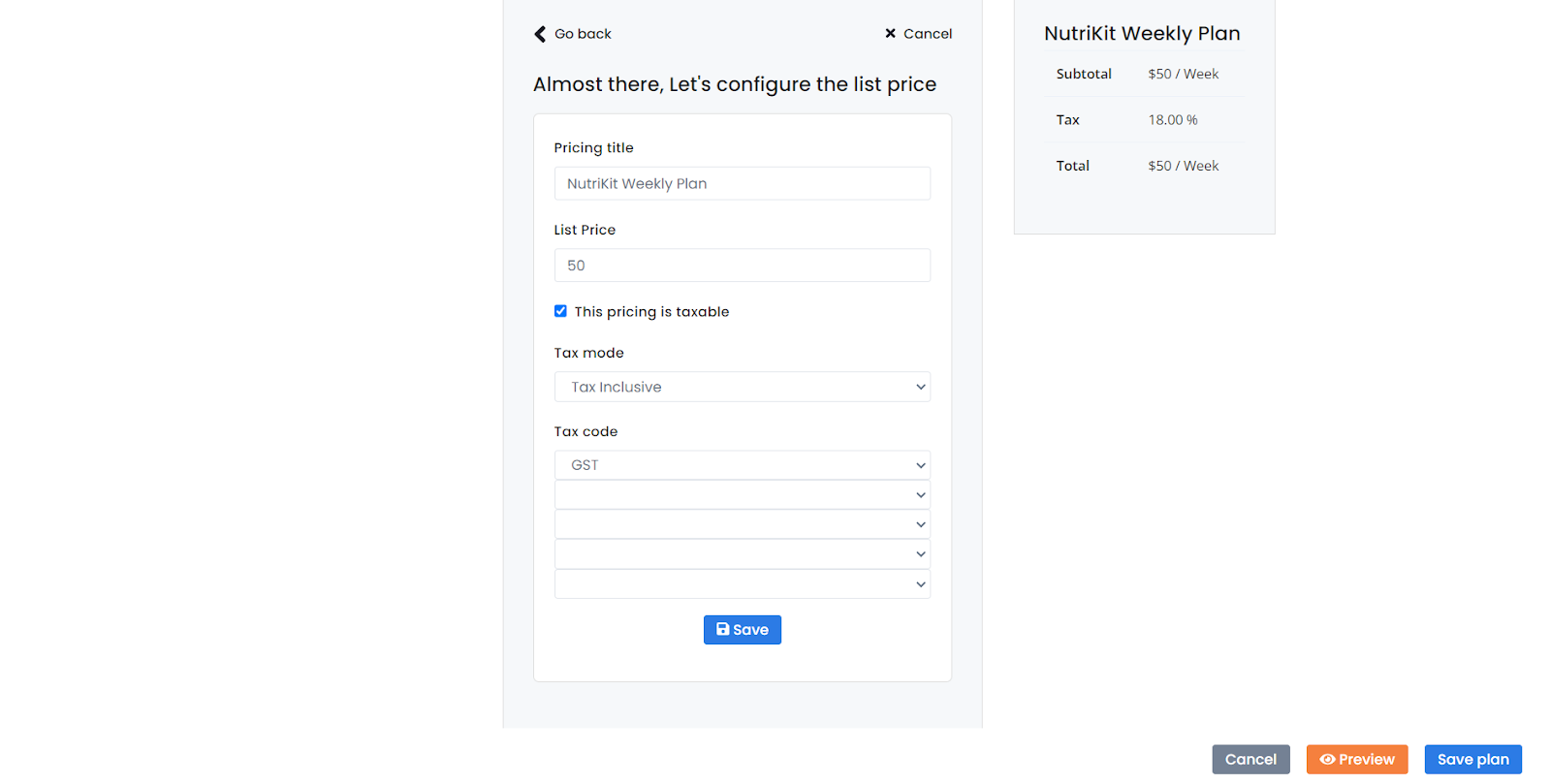 Per Unit Pricing – SubscriptionFlow