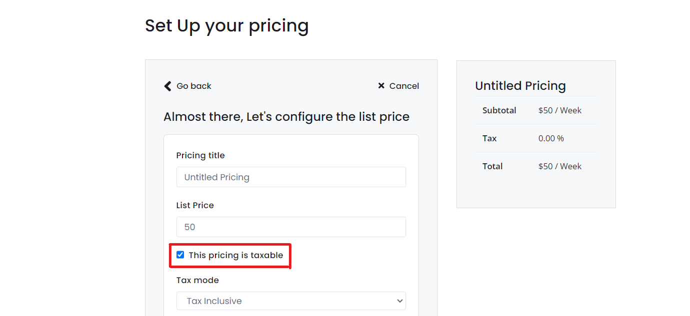 Per Unit Pricing – SubscriptionFlow