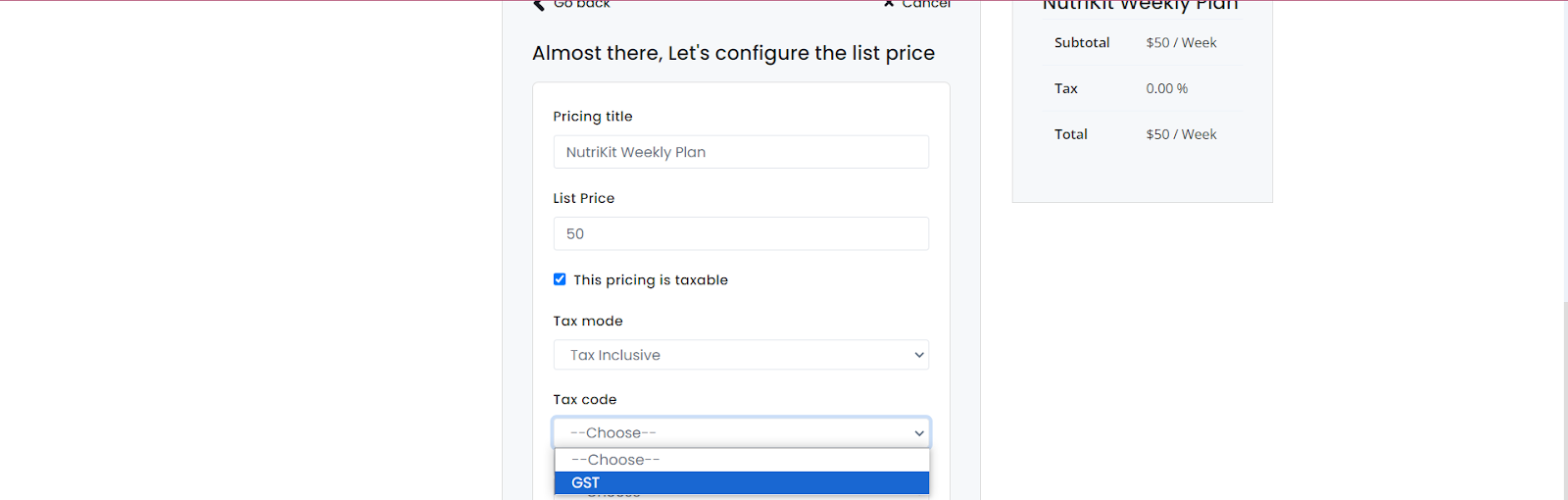 Per Unit Pricing – SubscriptionFlow