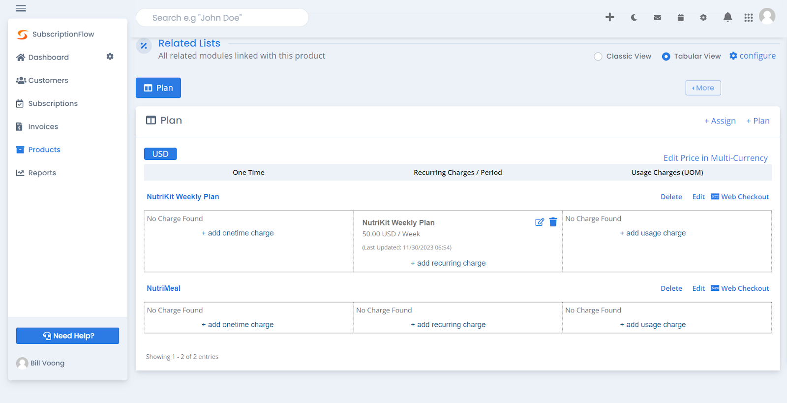 Per Unit Pricing – SubscriptionFlow