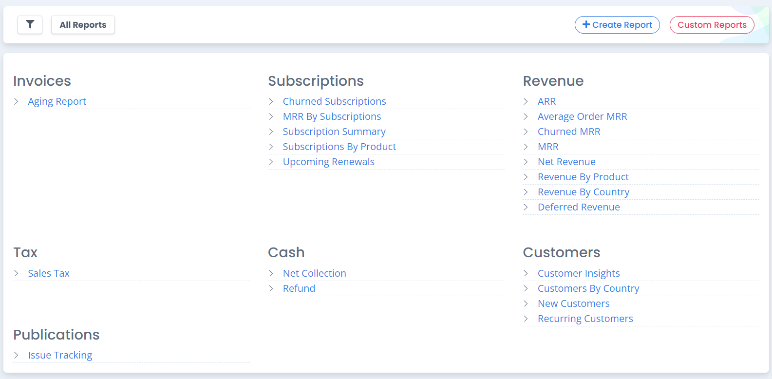 Subscription Summary Report – SubscriptionFlow