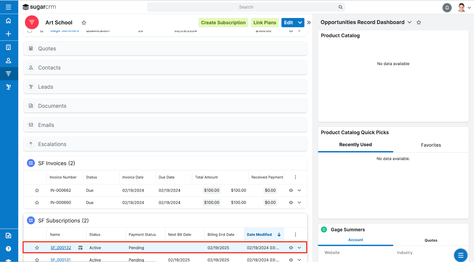 SugarCRM Integration Guide – SubscriptionFlow