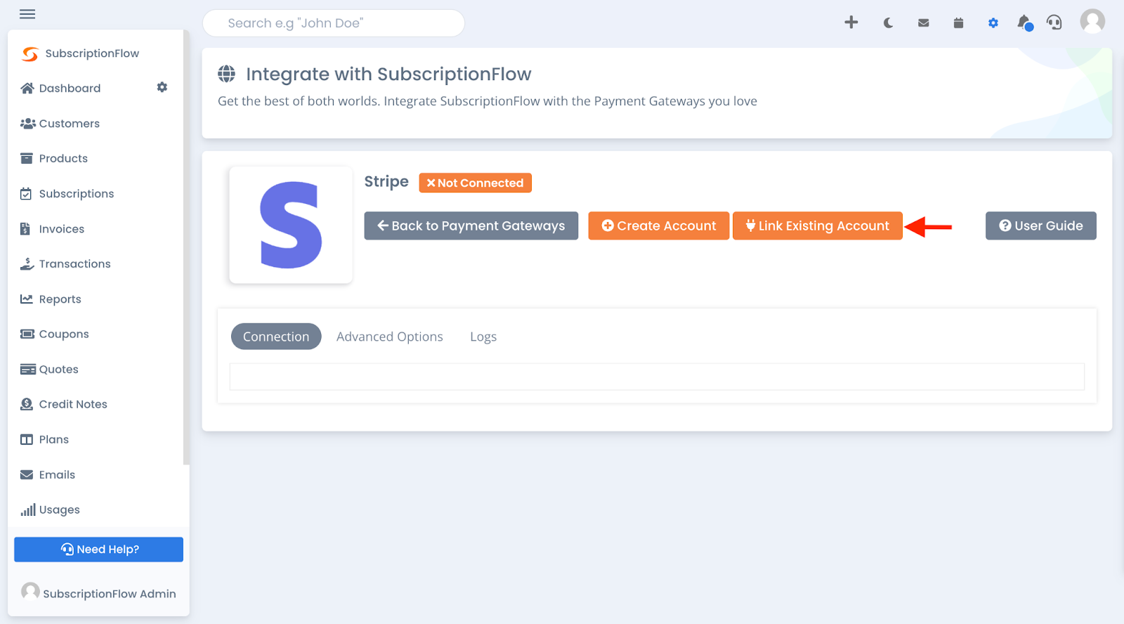 Connect Payment Gateway – SubscriptionFlow