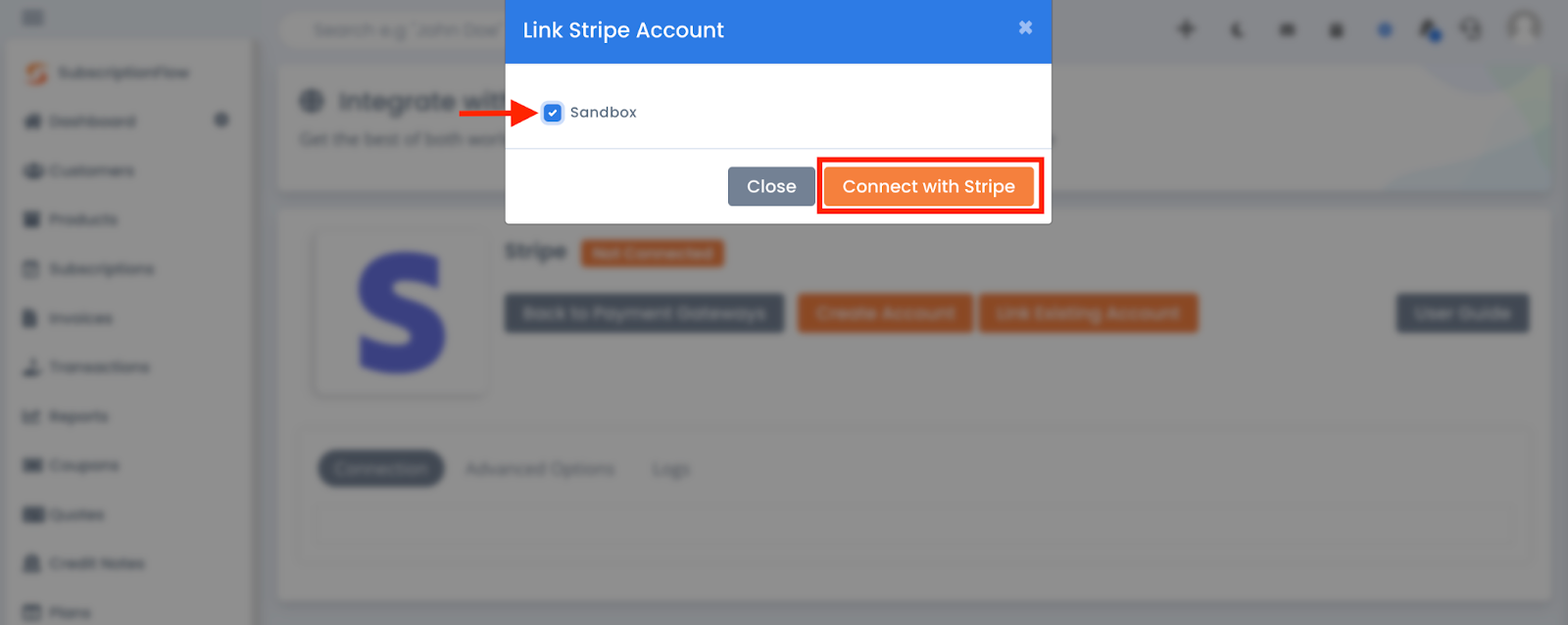 Connect Payment Gateway – SubscriptionFlow