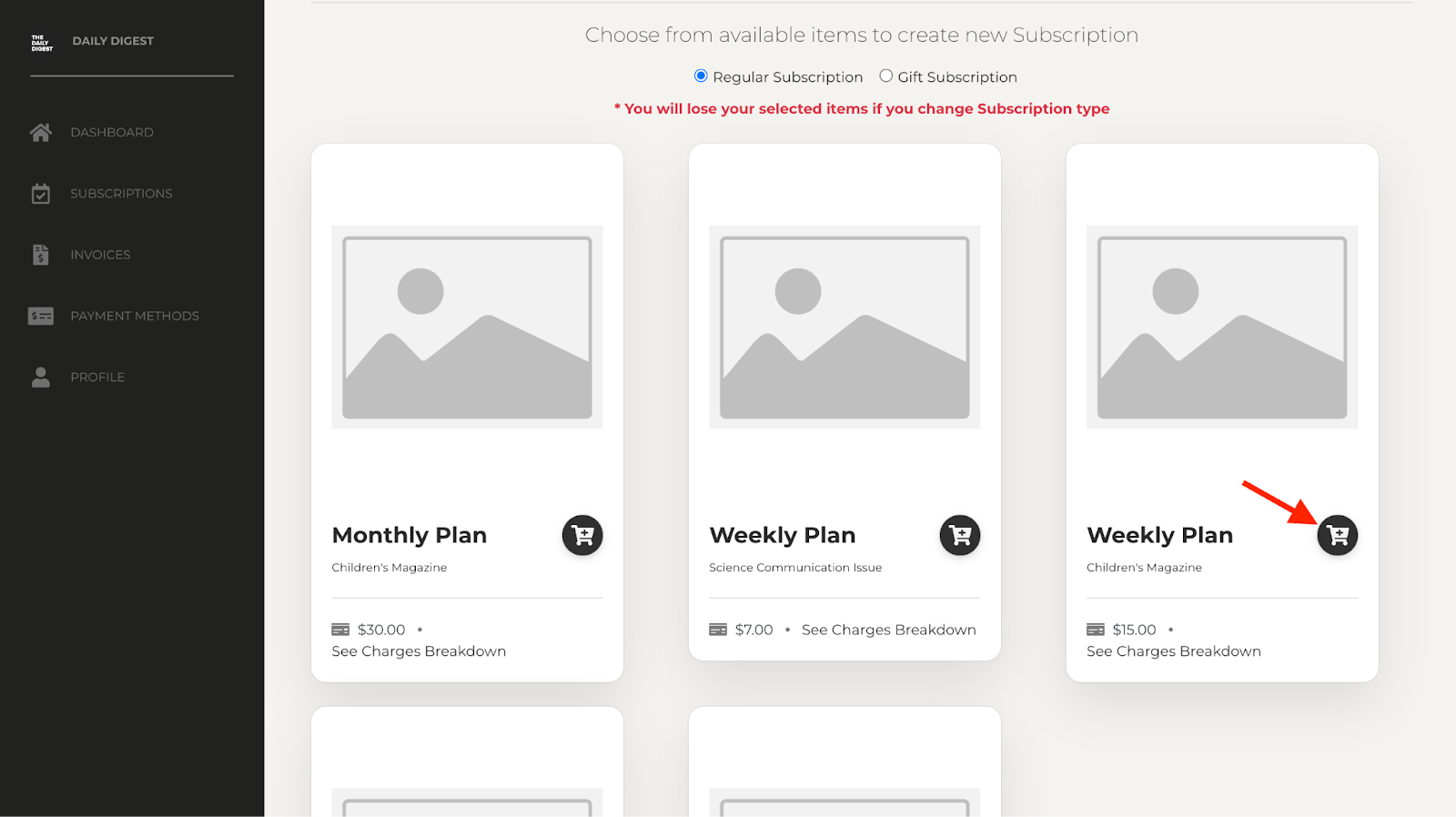 Editing Subscription (Customer) – SubscriptionFlow