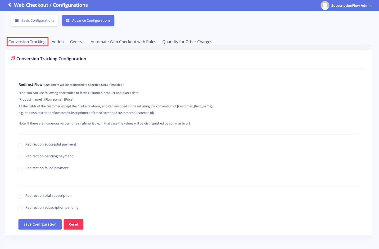 Customise Checkout (Advanced) – SubscriptionFlow