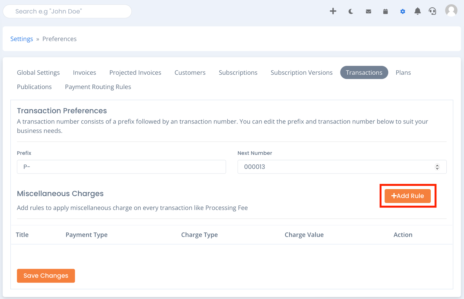 Add Misc. Charges to Invoice – SubscriptionFlow