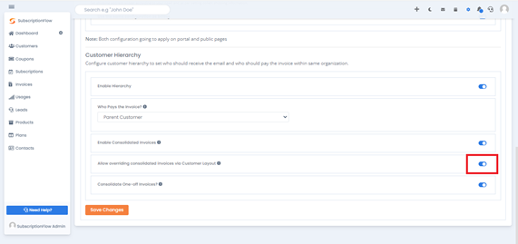 Customer hierarchy – SubscriptionFlow