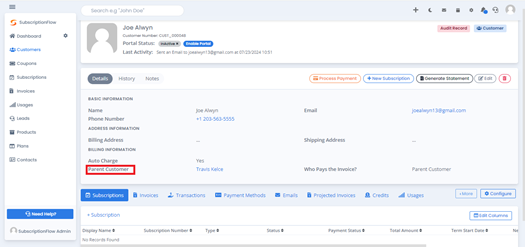 Customer hierarchy – SubscriptionFlow