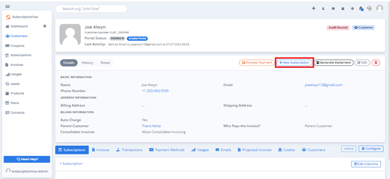 Customer hierarchy – SubscriptionFlow
