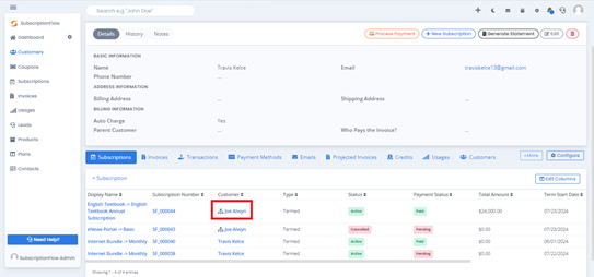 Customer hierarchy – SubscriptionFlow