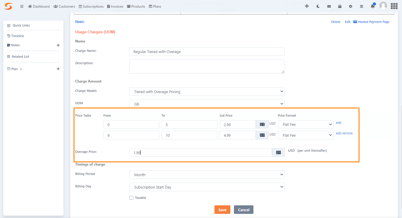 Tiered with Overage Pricing – SubscriptionFlow