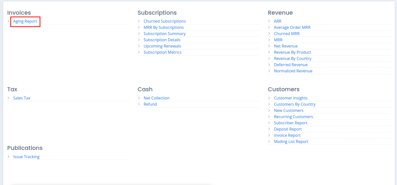 Invoice Aging – SubscriptionFlow