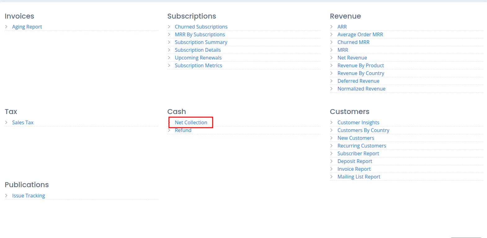 Net Collections and Refunds – SubscriptionFlow