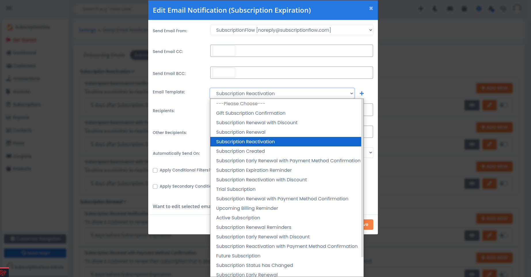 Subscription Reminder Emails – SubscriptionFlow