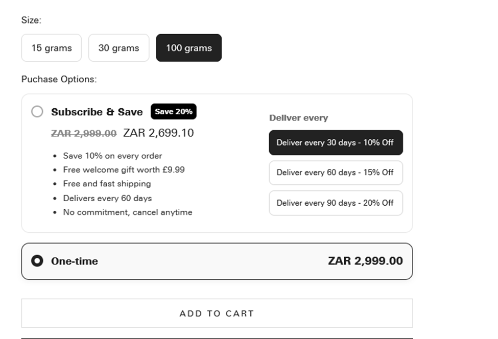 Widget For Product Page ( SF Subscription & One-Time Purchase Option ) – SubscriptionFlow